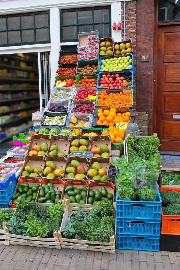 Vegetable Shop in Gorinchem. Stock Image - Image of dutch, orange: 25371901