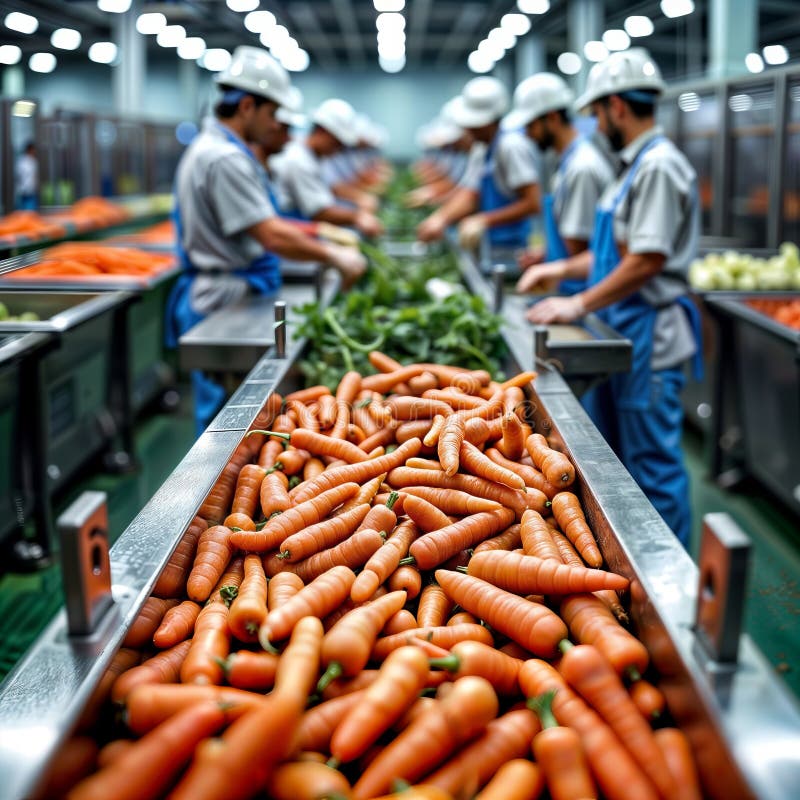 Carrot Sorting Efficiency in a Food Processing Facility, Generative Ai ...