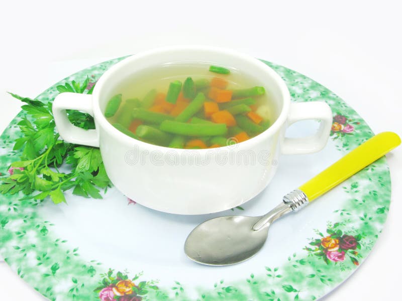 Vegetable Soup with Haricot Bean Stock Image - Image of color ...