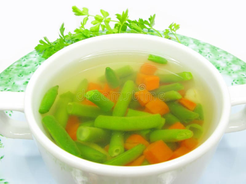 Vegetable Soup with Haricot Bean Stock Photo - Image of dining, meal ...