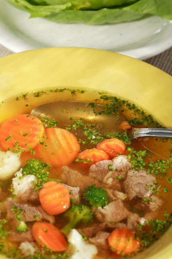 Vegetable soup with meat stock image. Image of soup, delicious - 3247037