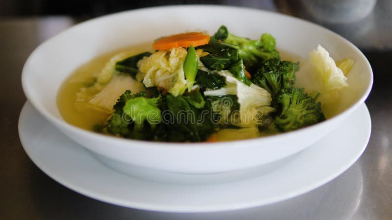 Vegetable soup in plate stock image. Image of asian - 156286057