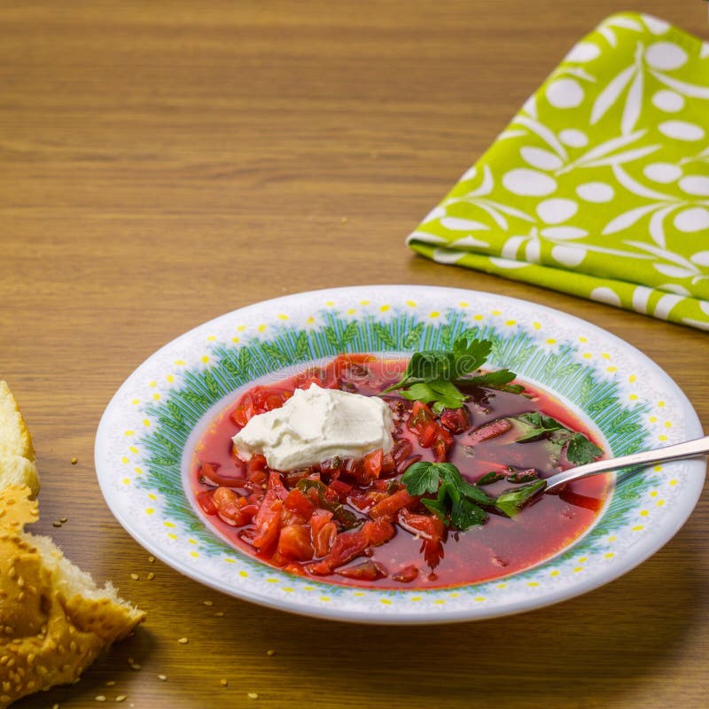 Vegetable Soup with Red Beet, Carrots and Tomatoes Stock Image - Image ...