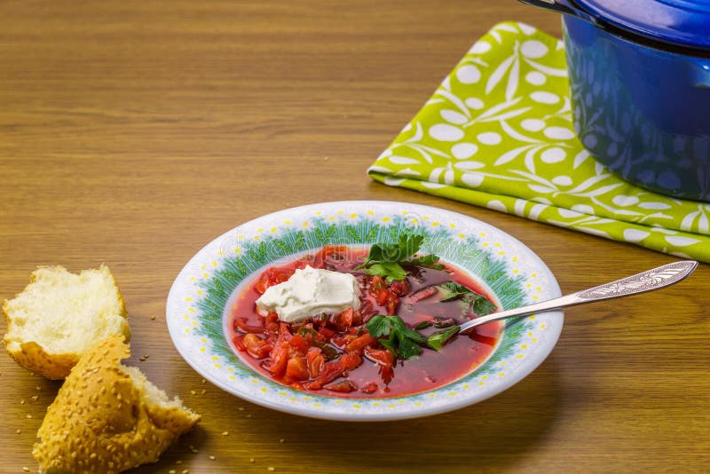 Vegetable Soup with Red Beet, Carrots and Tomatoes Stock Image - Image ...