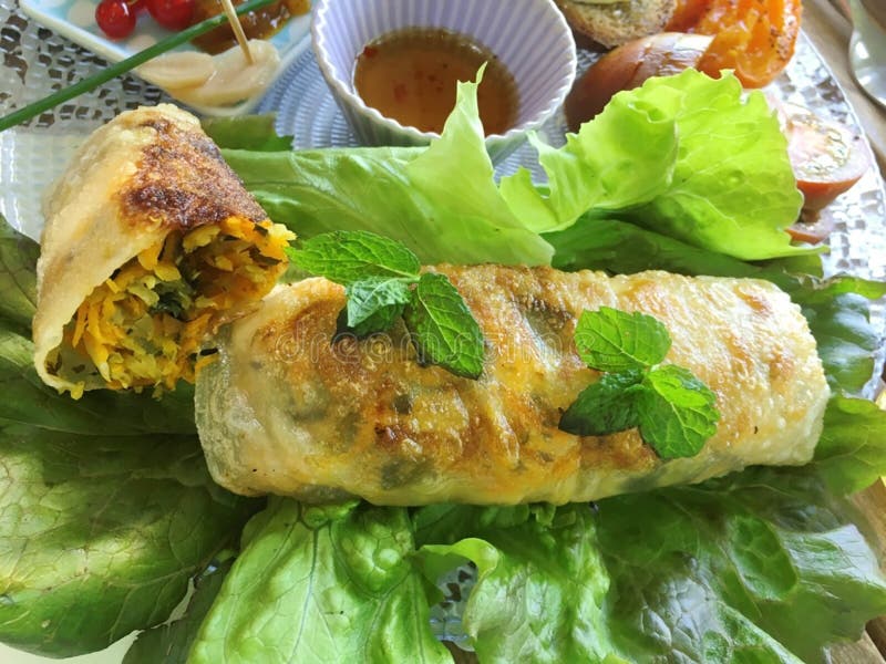Vegetable Spring Roll, Tapas Stock Photo - Image of healthy, closeup ...