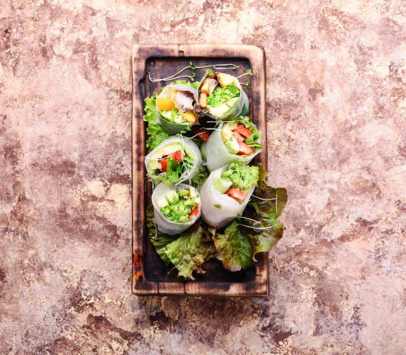 Vegetable spring rolls stock photo. Image of asian, fresh - 119202372