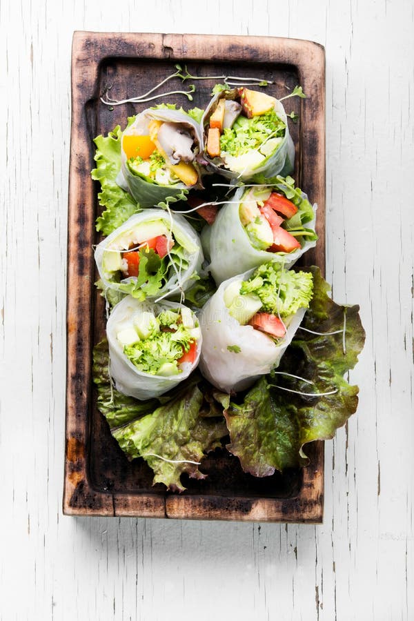 Vegetable spring rolls stock image. Image of dinner - 119742711