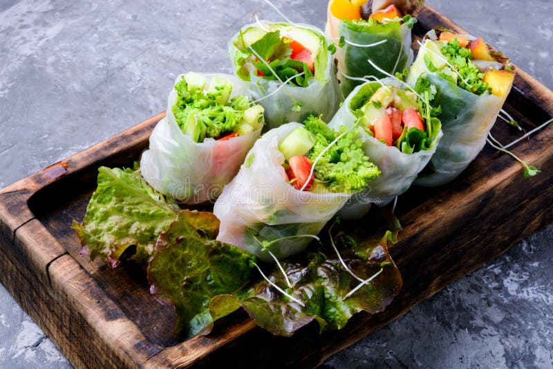 Vegetable spring rolls stock photo. Image of salad, american - 120199790