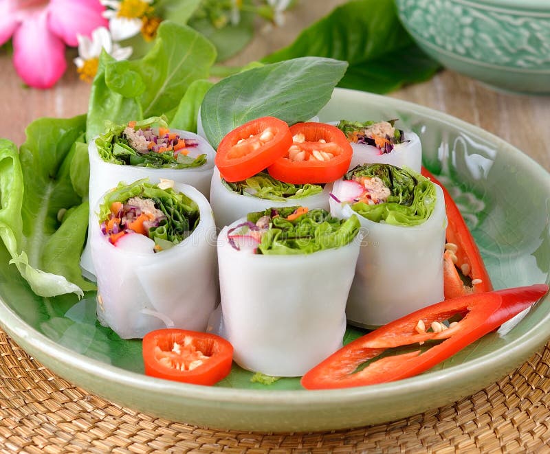 Vegetable spring rolls stock image. Image of vegetarian - 76394771
