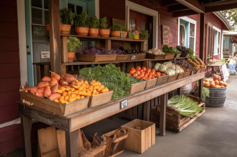 A Vegetable Stand with Fresh Produce and Labels for Easy Selection ...