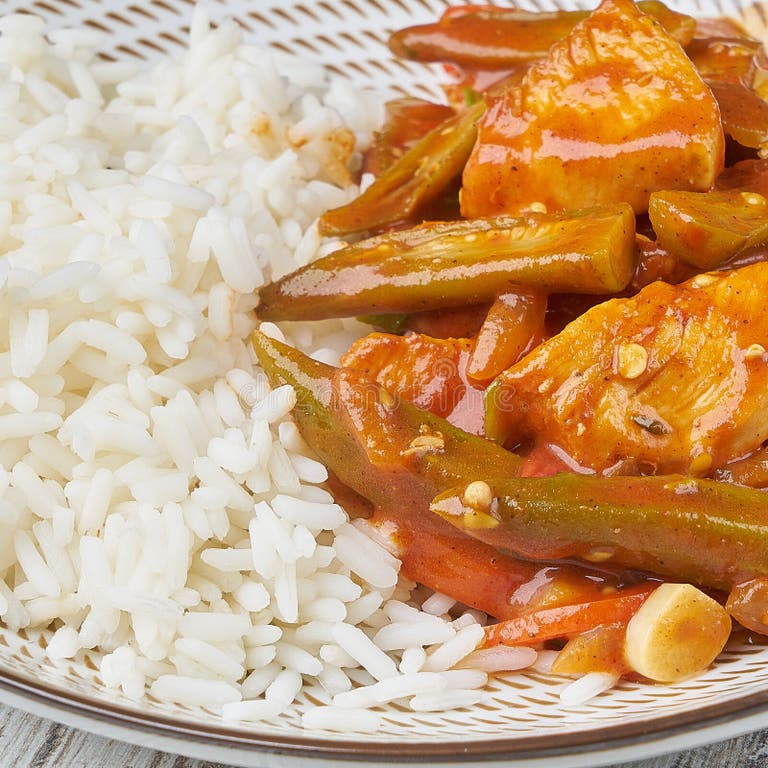 Vegetable stew with rice stock image. Image of chicken - 177452867