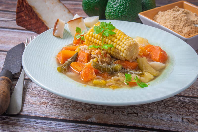 Vegetable stew on plate stock photo. Image of plate - 210384578