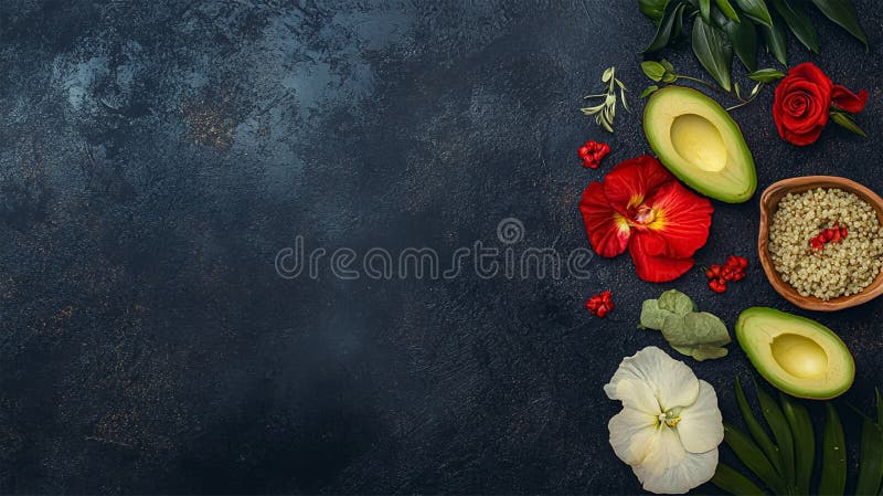 Vegetable Still Life Flatlay, Top View, on Abstract Background ...