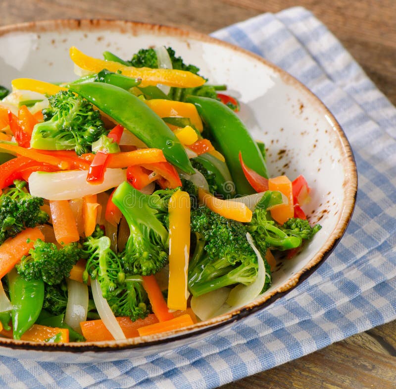 Vegetable Stir Fry in a Plate. Stock Photo - Image of paprika, dinner ...