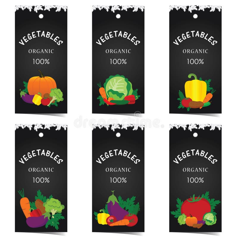 Vegetable Tag Set Illustration Stock Vector - Illustration of design ...