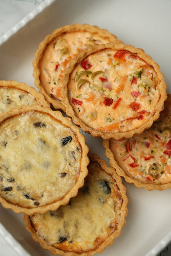 Vegetable Tartlets with Mushrooms, Paprika, Salmon Stock Image - Image ...