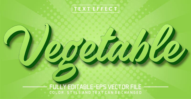 Vegetable Text Editable Style Effect Stock Vector - Illustration of ...