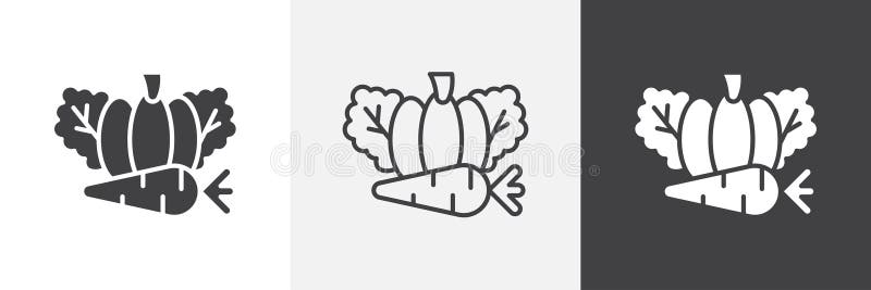 Vegetable vecor icon set stock vector. Illustration of flat - 340695079