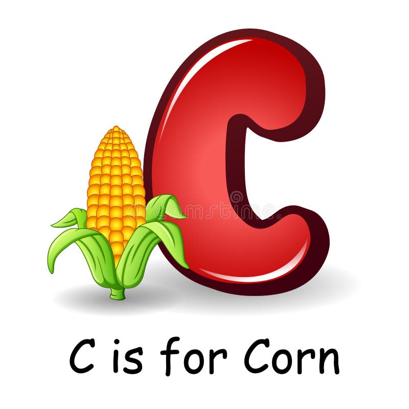 Vegetables Alphabet: C is for Corn Stock Vector - Illustration of ...