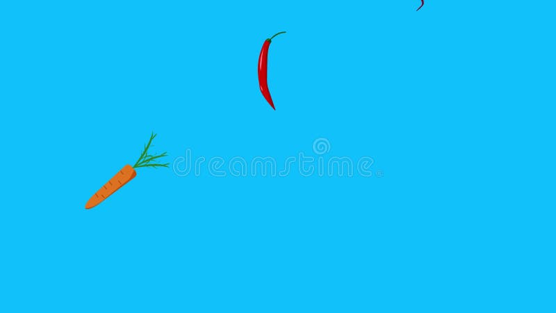 Vegetables Animation on Blue Screen Chroma Key Stock Video - Video of ...