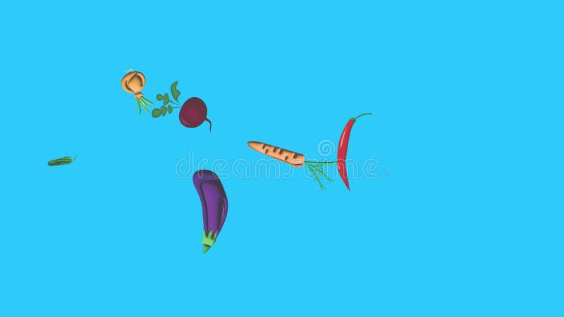 Vegetables Animation on Blue Screen Chroma Key Stock Footage - Video of ...