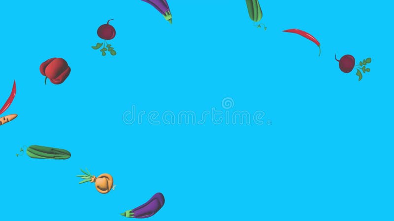 Vegetables Animation on Blue Screen Chroma Key Stock Video - Video of ...