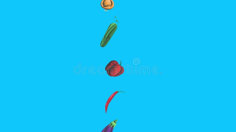 Vegetables Animation on Blue Screen Chroma Key Stock Footage - Video of ...