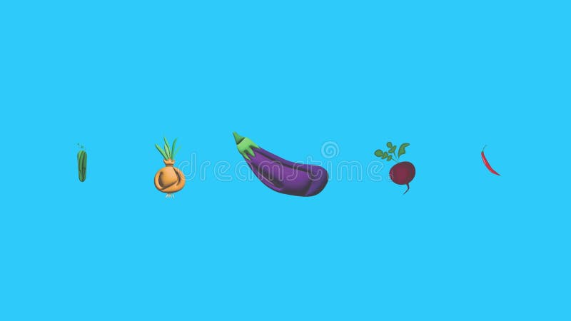 Vegetables Animation on Blue Screen Chroma Key Stock Footage - Video of ...
