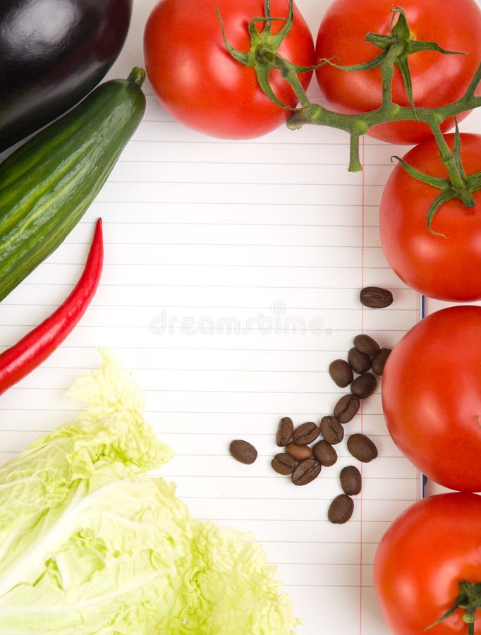 Vegetables Around Paper for Notes Stock Photo - Image of cuisine, food ...
