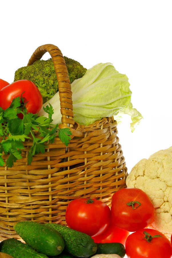 Basket of Organic Fresh Produce from Farmers Market Stock Photo - Image ...