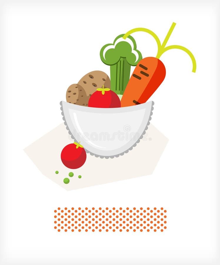 Vegetables in a bowl a stock vector. Illustration of pocket - 16674687