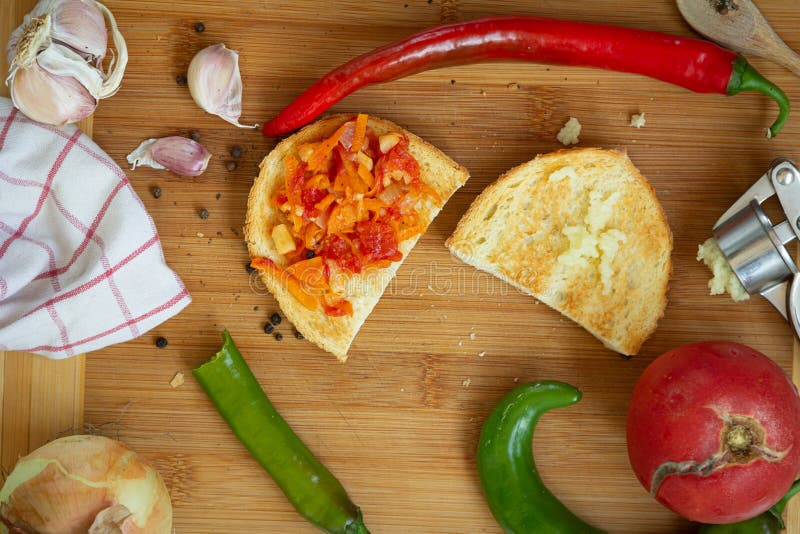 Vegetables and bread stock photo. Image of close, full - 155158440