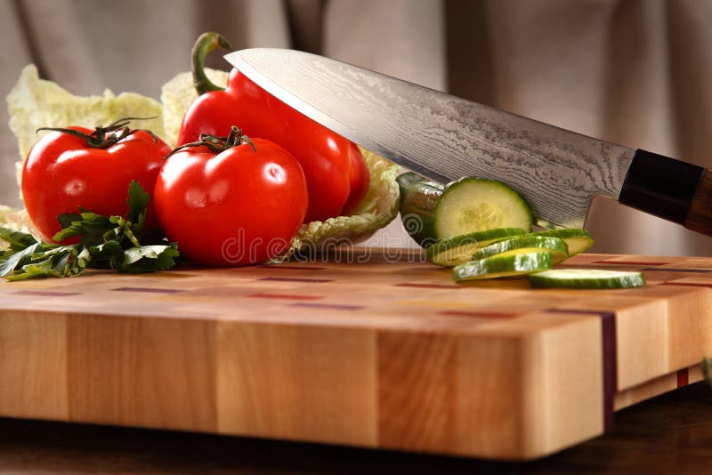 Vegetables on a Chopping Board Stock Photo - Image of objects, food ...
