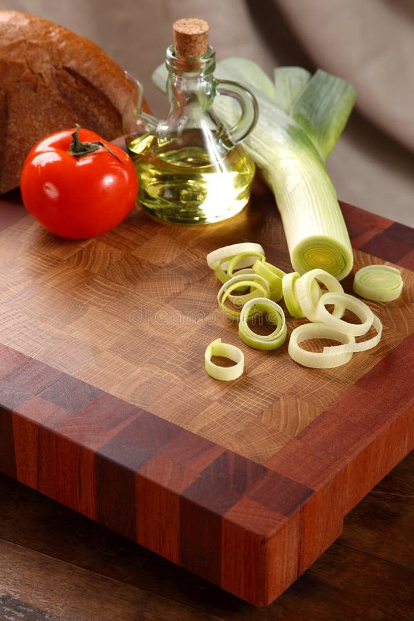 Vegetables on a Chopping Board Stock Image - Image of bottle, vegetable ...