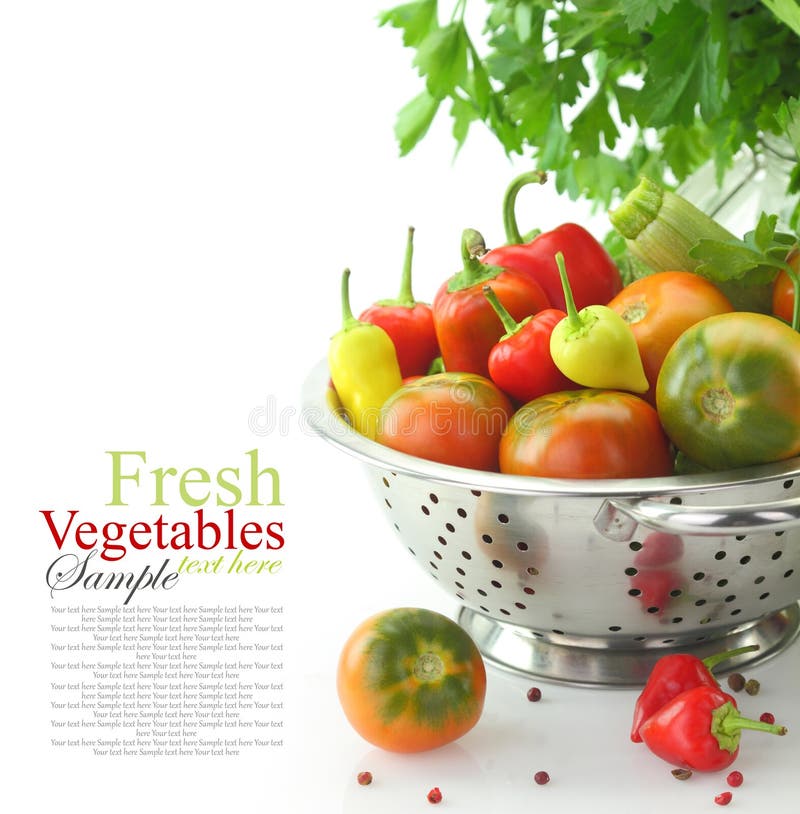 Vegetables in colander stock photo. Image of healthy - 33865916