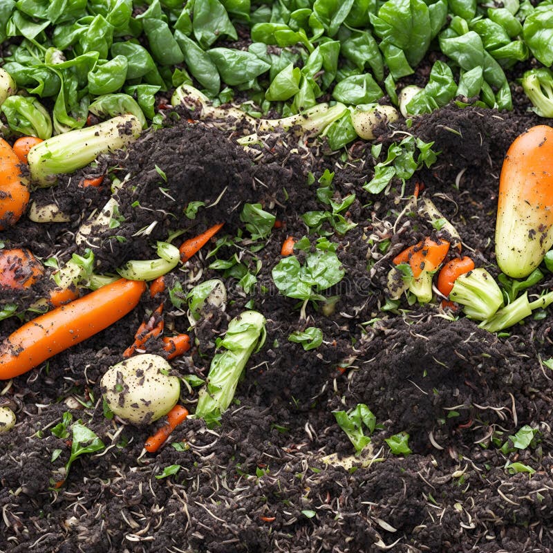 Compost Heap with Vegetables Stock Illustration - Illustration of trash ...