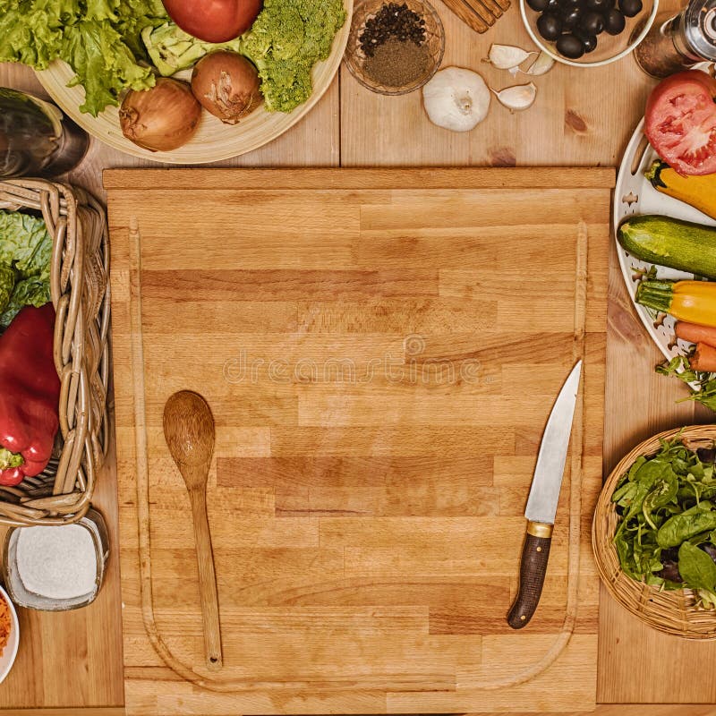 Vegetables on Cutting Board Stock Photo - Image of chopped, afternoon ...