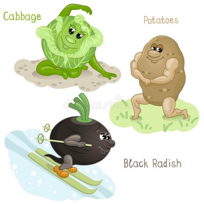 Vegetables Engage in Sports Part 1 Stock Vector - Illustration of ...