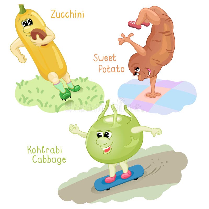 Vegetables Engage in Sports Part 1 Stock Vector - Illustration of ...