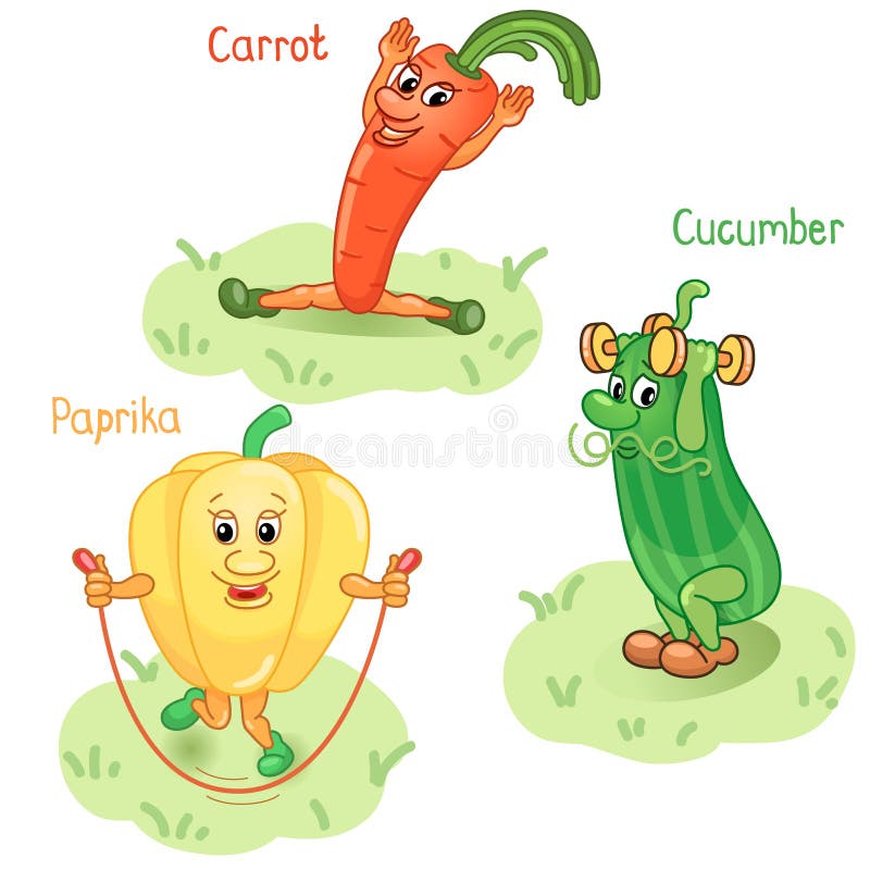Vegetables Engage in Sports Part 2 Stock Vector - Illustration of ...