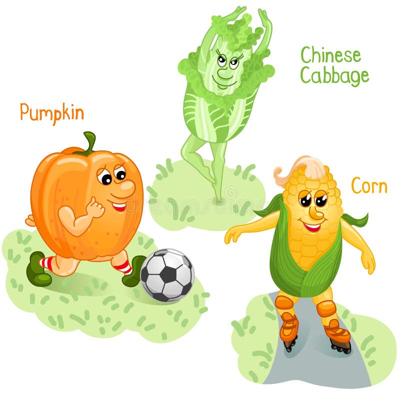Vegetables Engage in Sports Part 4 Stock Vector - Illustration of ...