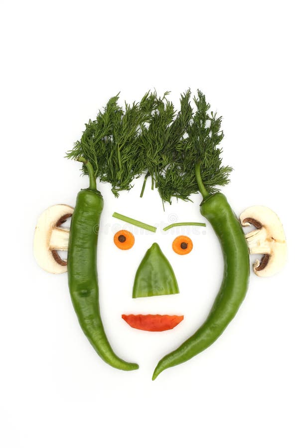 Vegetables face stock photo. Image of joyful, creative - 4464042