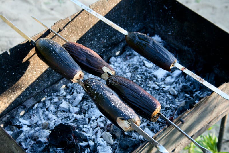 Vegetables on a fire stock image. Image of vacation, barbecue - 51360399