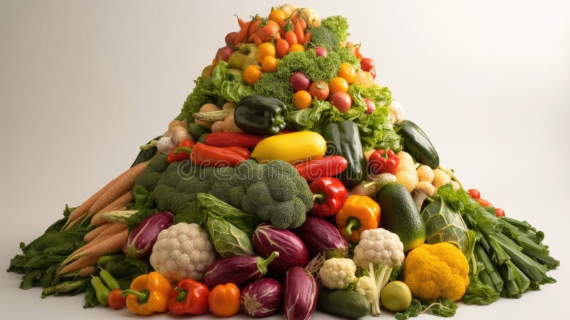 Vegetables in the Form of a Pyramid on a White Background Stock ...