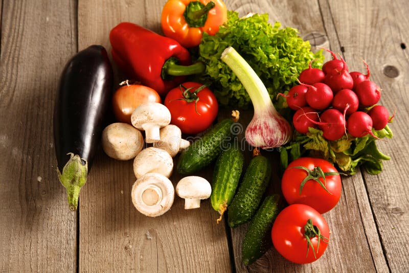 Vegetables . Fresh Bio Vegetable in a Basket. Over Nature Background ...