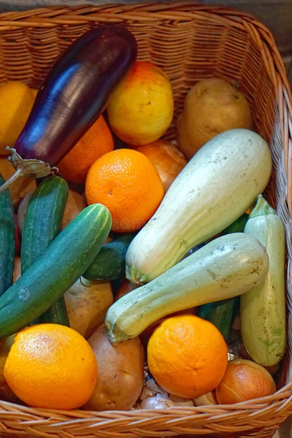 Vegetables fruit basket stock image. Image of fruit - 243729761