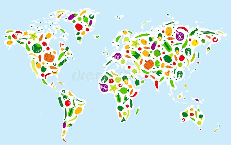 Fruit world map. stock illustration. Illustration of australia - 62418268