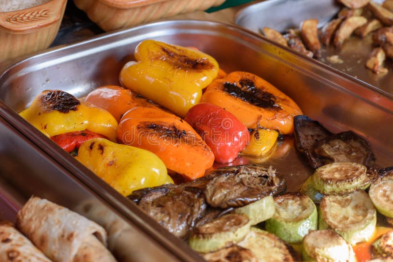 Vegetables grilled stock photo. Image of tomato, meat - 67864984