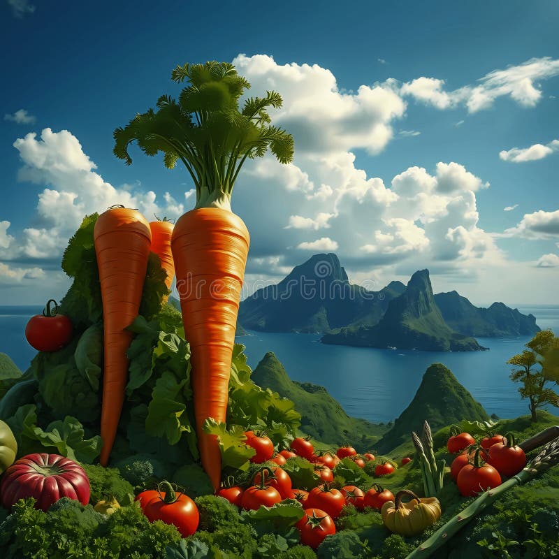 The Vegetables Have Taken Over the World Stock Illustration ...