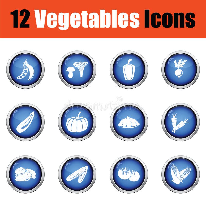 Vegetables icon set. stock vector. Illustration of icon - 77158163